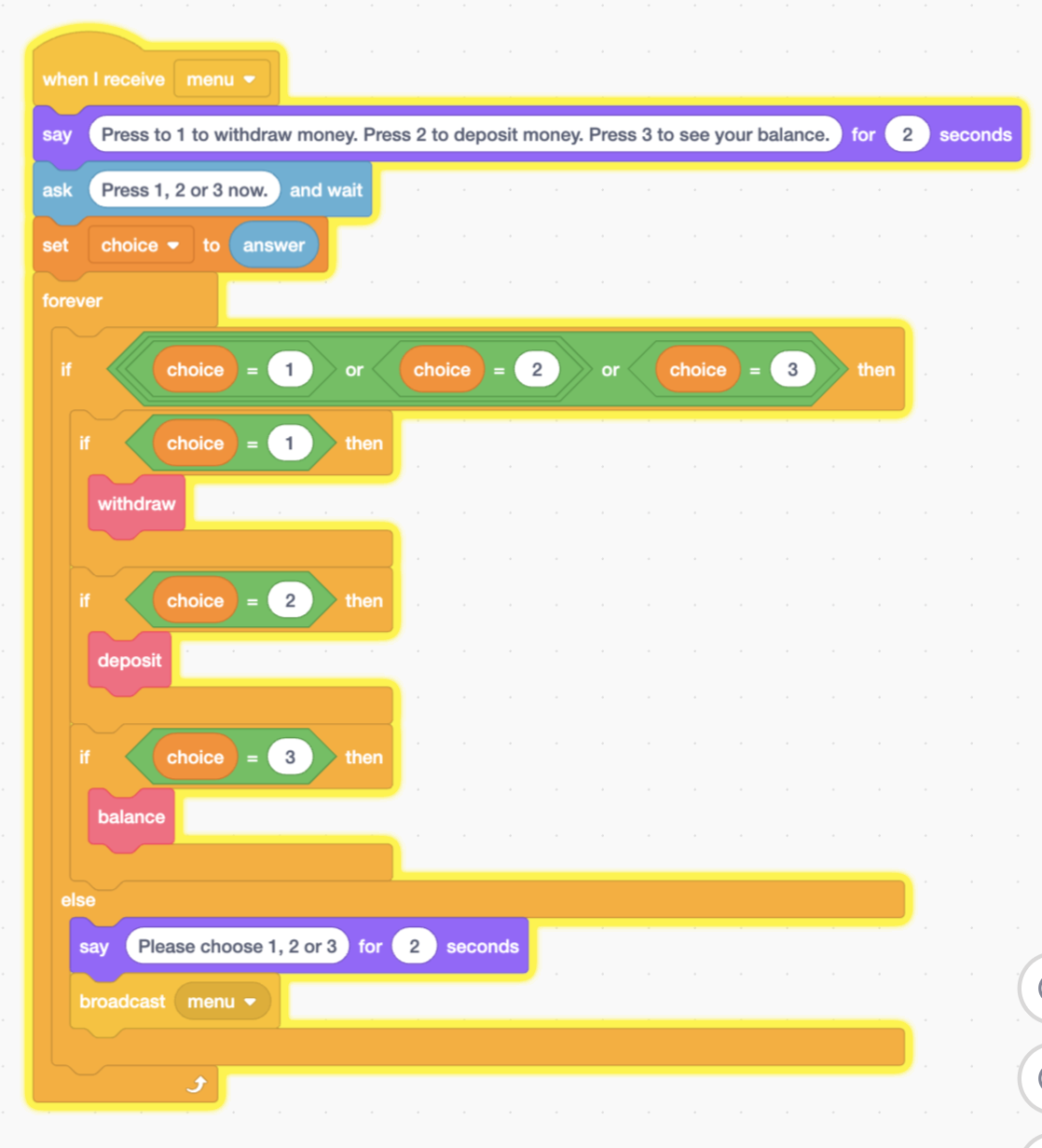 Scratch: ATM Machine – AWHS Principles of Technology